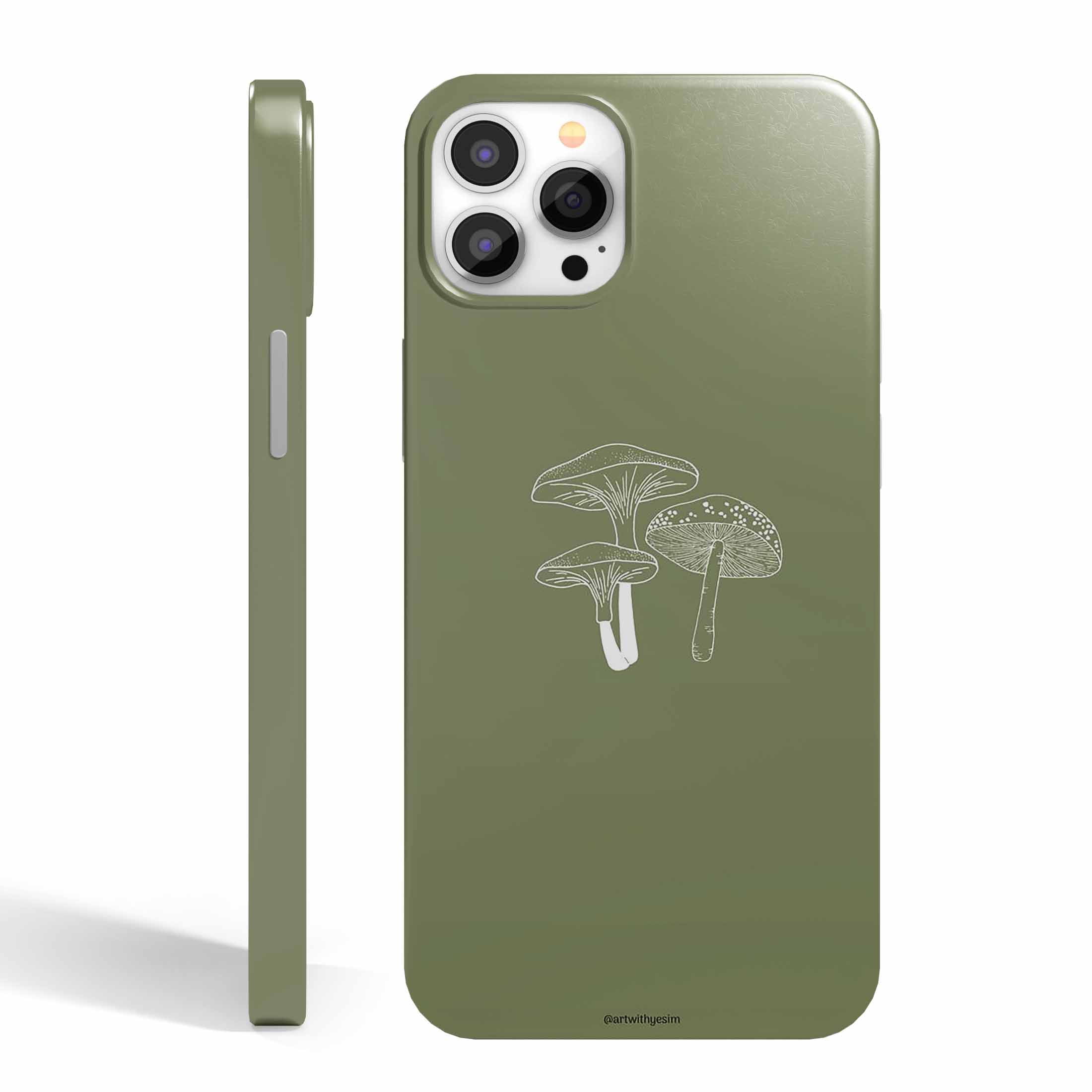 Tobelint Case for iPhone 13 Pro,Light Green Mushroom Pattern Case with ...