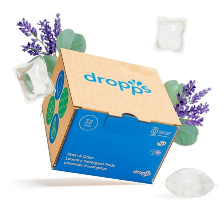 Dropps Stain & Odor Laundry Detergent Lavender Eucalyptus, 32 Pods Low ...