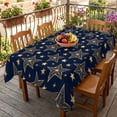 Abstract Star on Navy Blue Table Cloth 60x84in, Waterproof Rectangle ...