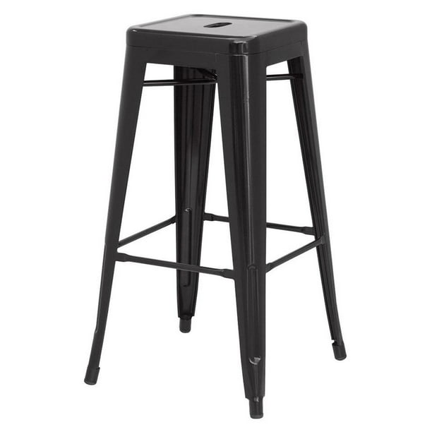 Metropolis Stackable Metal Backless Counter Stool (Set of 4), Multiple ...