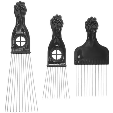 3 Pack Metal Hair Pick - Wide Tooth Afro Pick for Men and Women, Lift ...