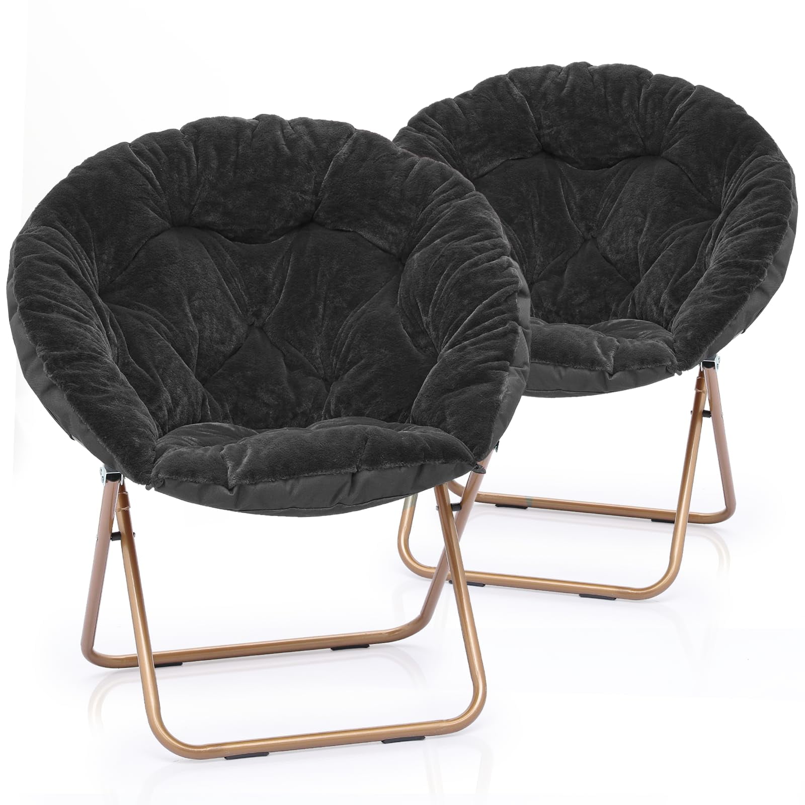 Click here for Monibloom Round Folding Faux Fur Saucer Chair For... prices