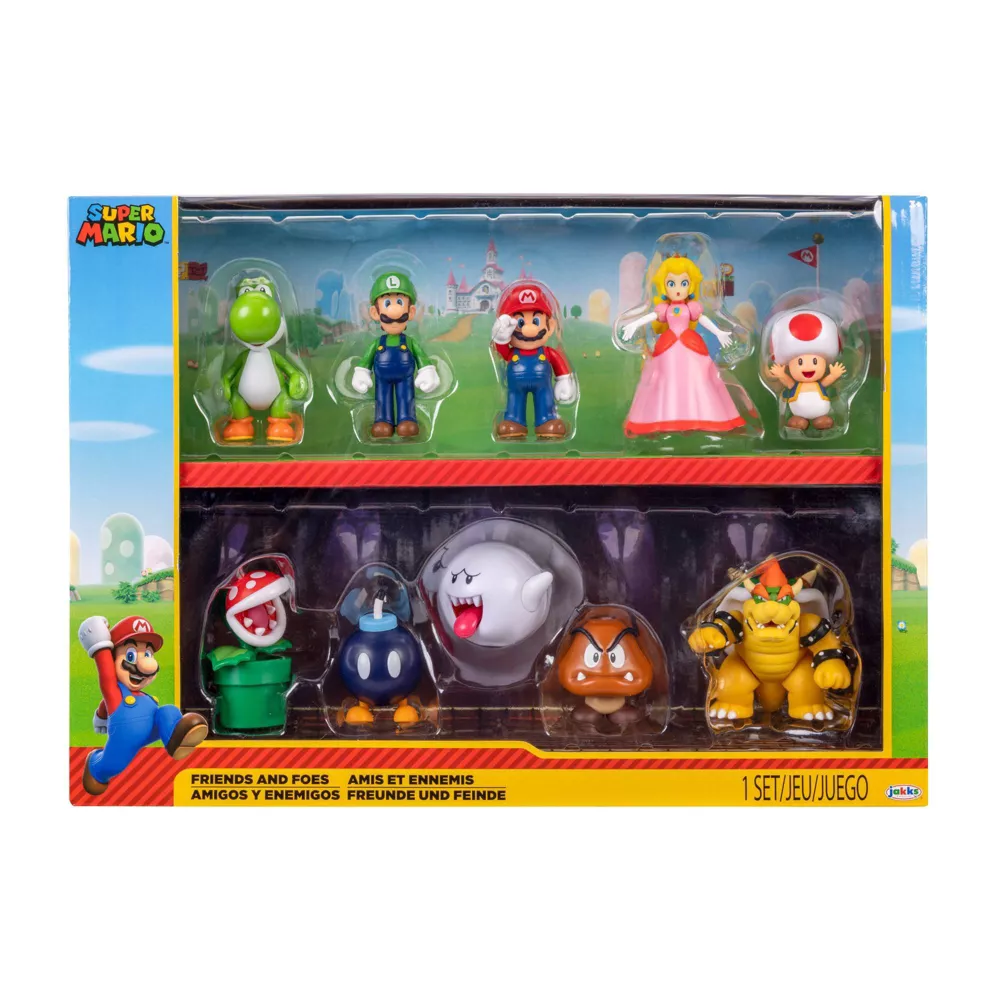Super Mario Set 10 Figuras Amigos Y Enemigos Jakks Pacific Deluxe Jakks ...