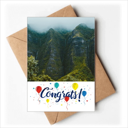 Jungle Valley Cliff Fog Forest Wedding Cards Congratulations Greeting ...