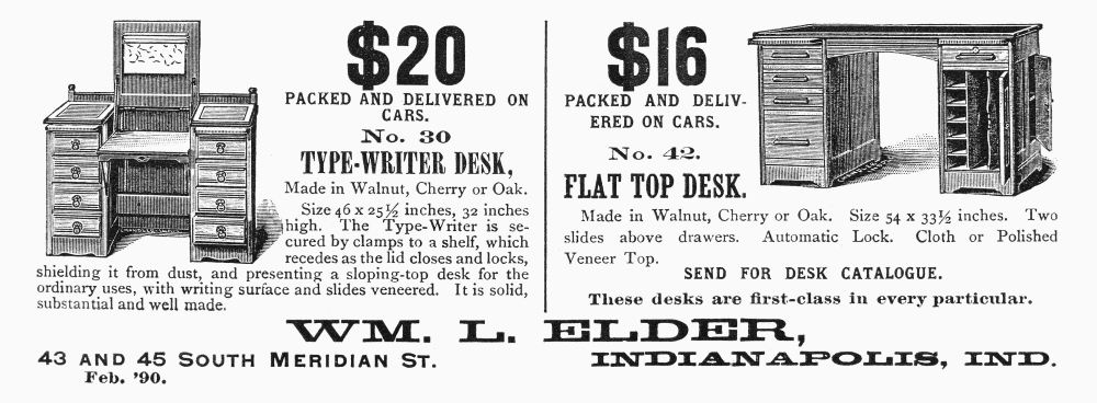Office Desk Ad, 1890. /Namerican Magazine Advertisement, 1890, For ...