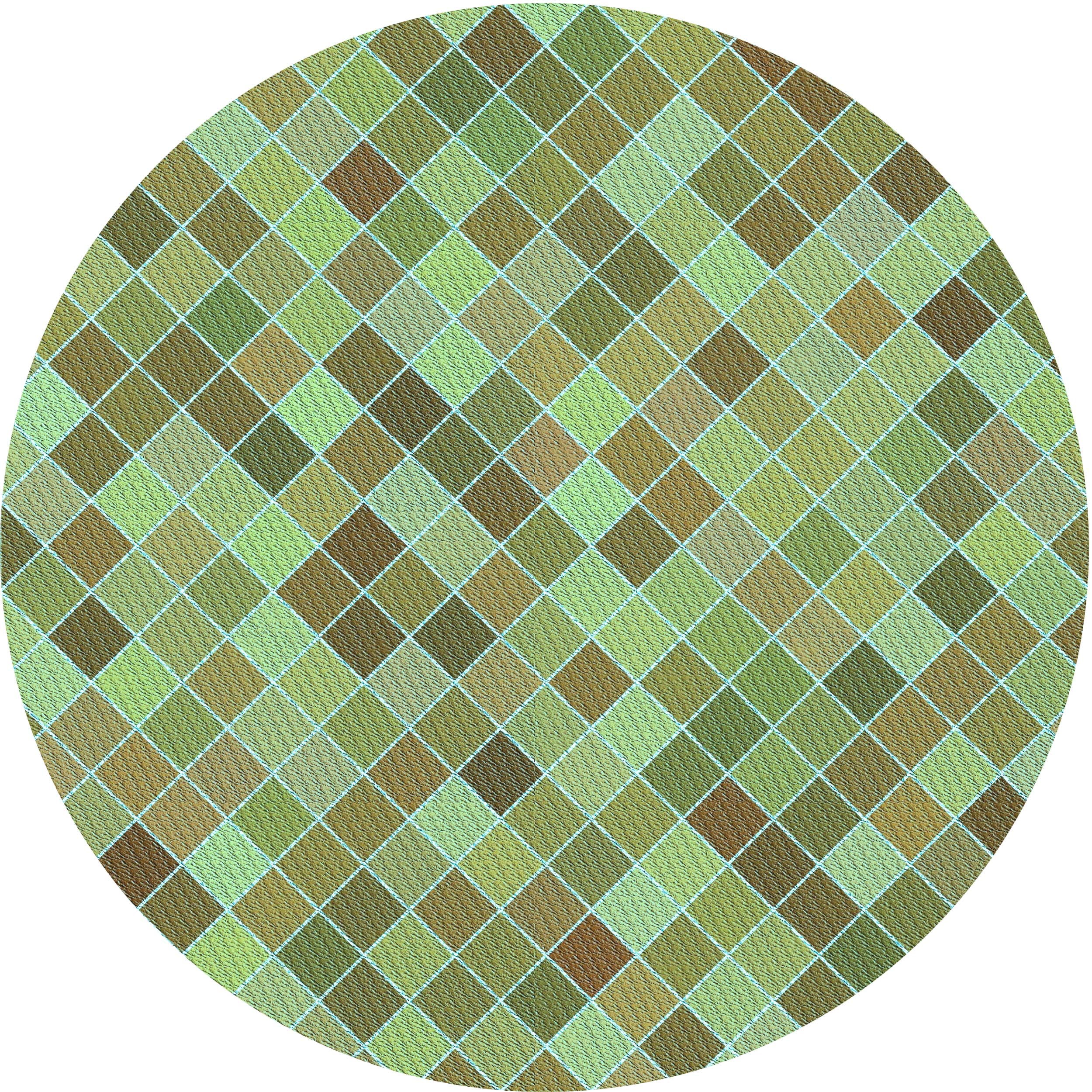 Ahgly Company Indoor Round Patterned Pastel Green Area Rugs, 6' Round ...
