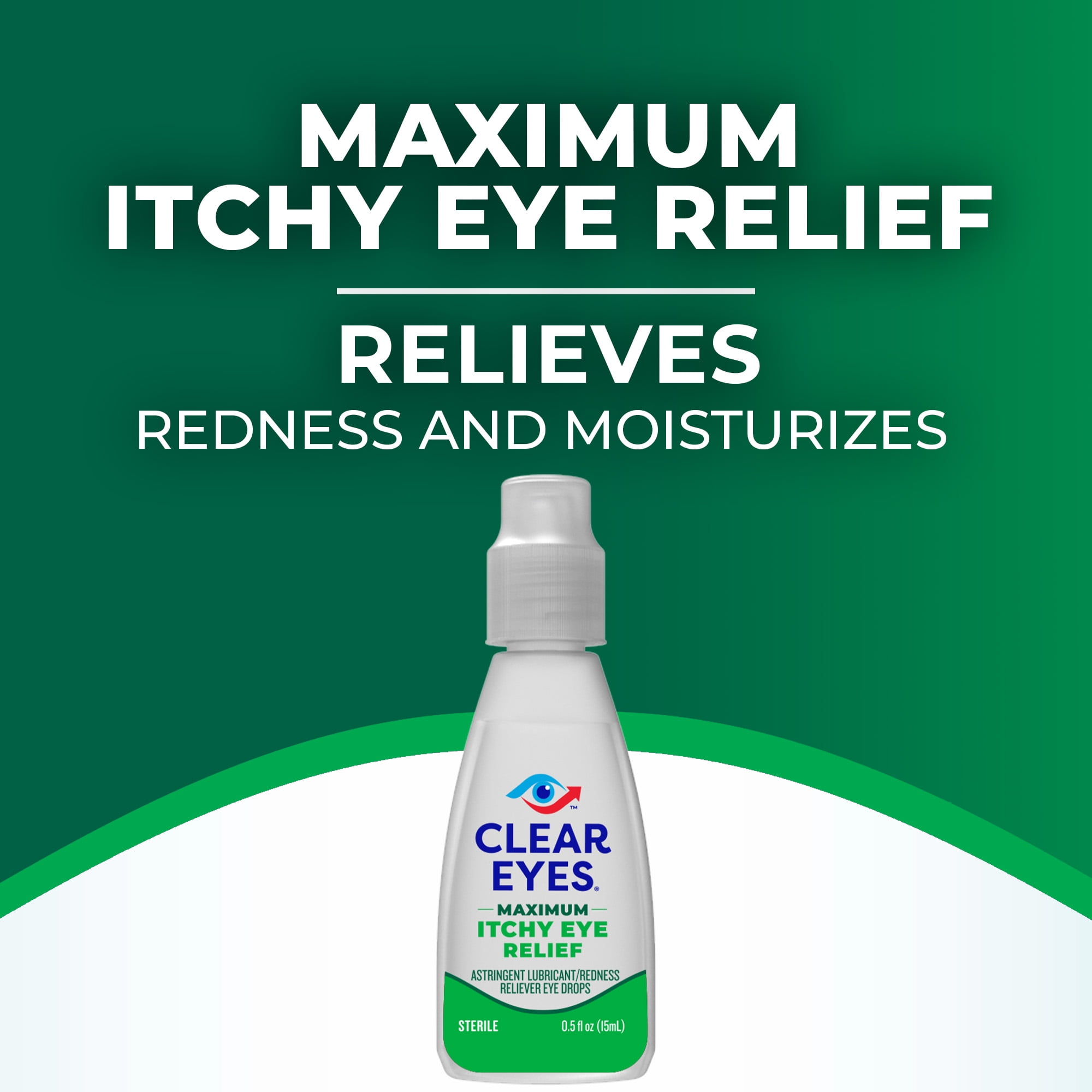Clear Eyes Maximum Itchy Eye Relief Drops, 0.5 fl oz, Pack of 3 in ...