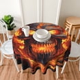 Gothic Skull On Fire Vintage Art Tablecloths Round 60 inch Fabric Table ...