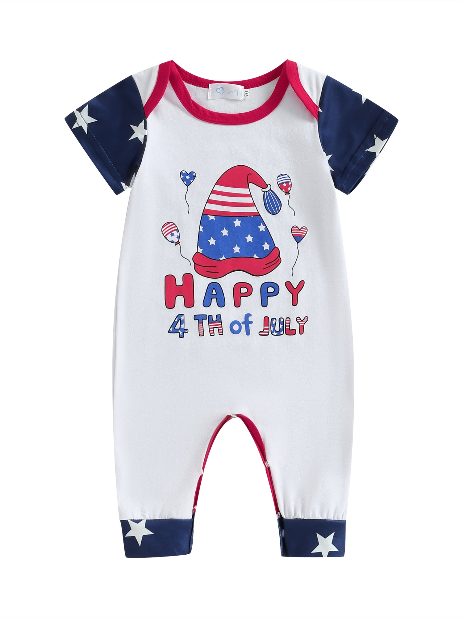 4th of July Kid Girls Boys Romper Independence Day Short Sleeves Letter ...