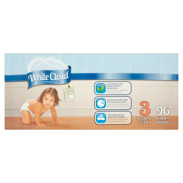 White Cloud Diapers Size 3, 96 ct - Walmart.com