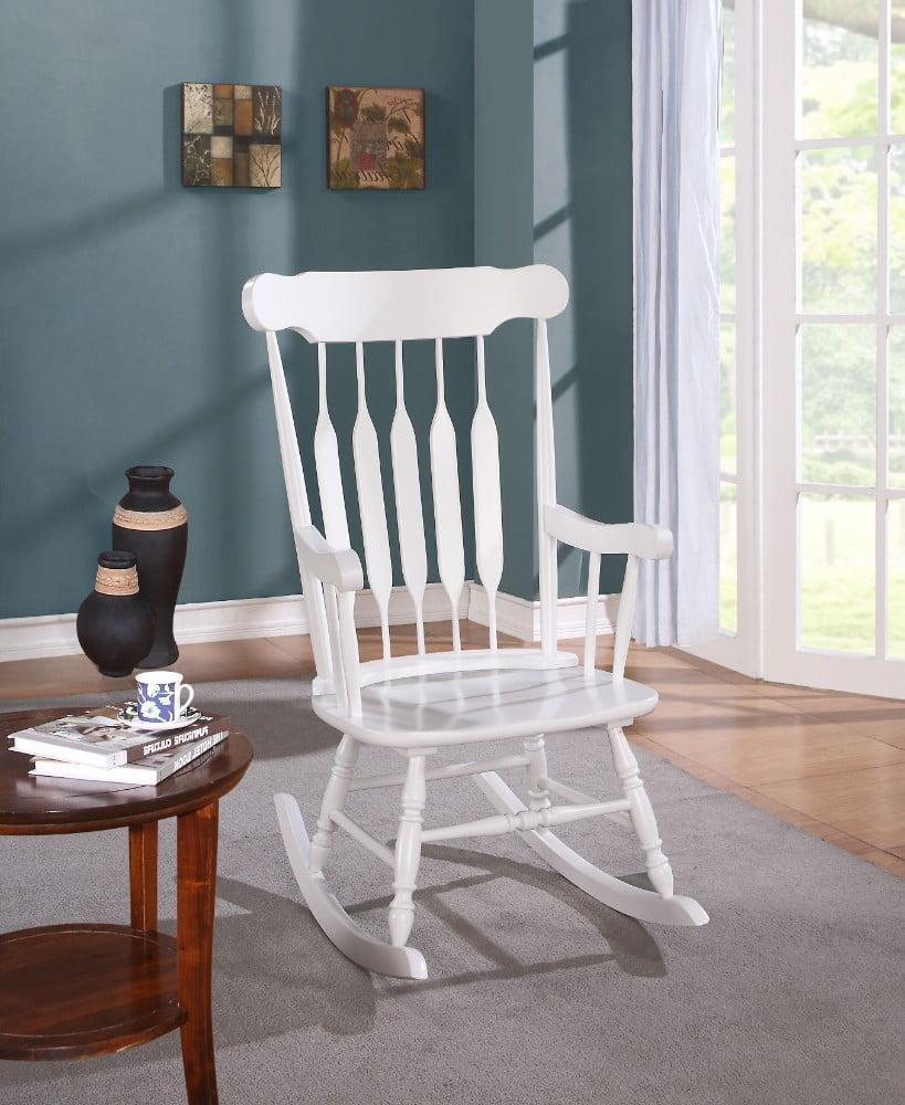 Wooden Rocking Chair, White - Walmart.com