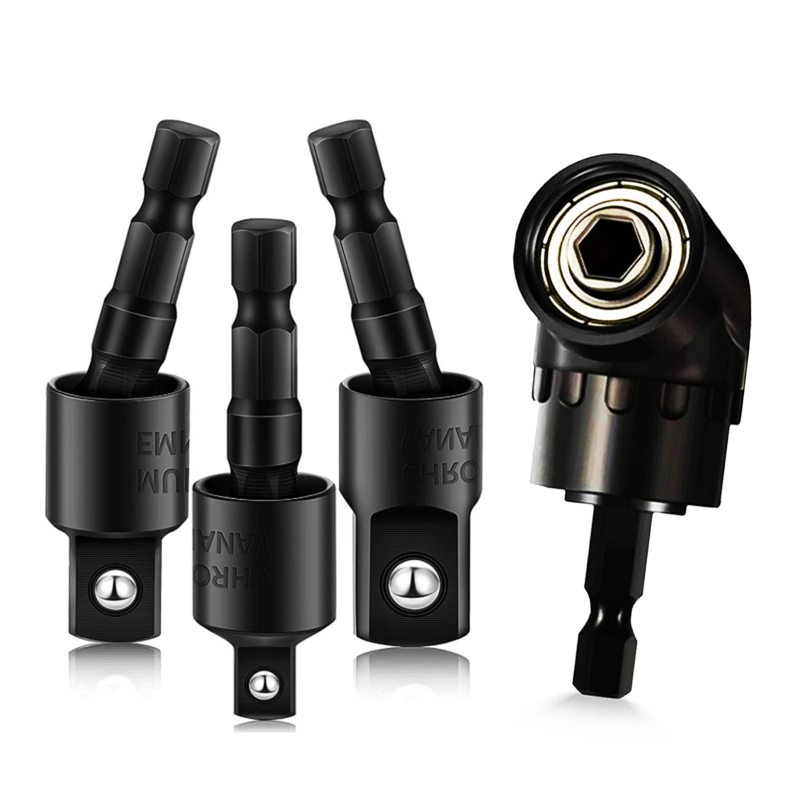 Right Angle Drill Adaptor Angled Screwdriver Bit Holder+ 360° Rotatable ...