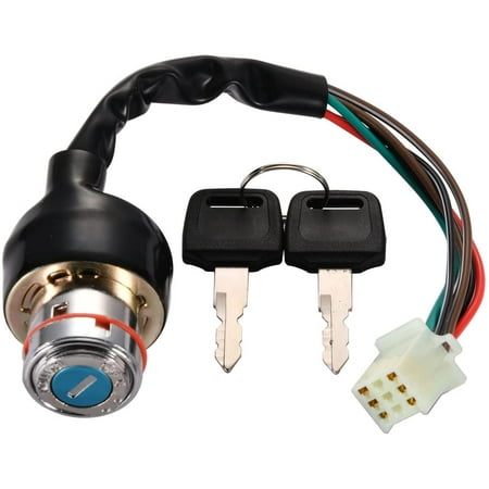 TILIYHELLO 6 Wire Ignition Key Switch On Off 2 Position Replacement for ...