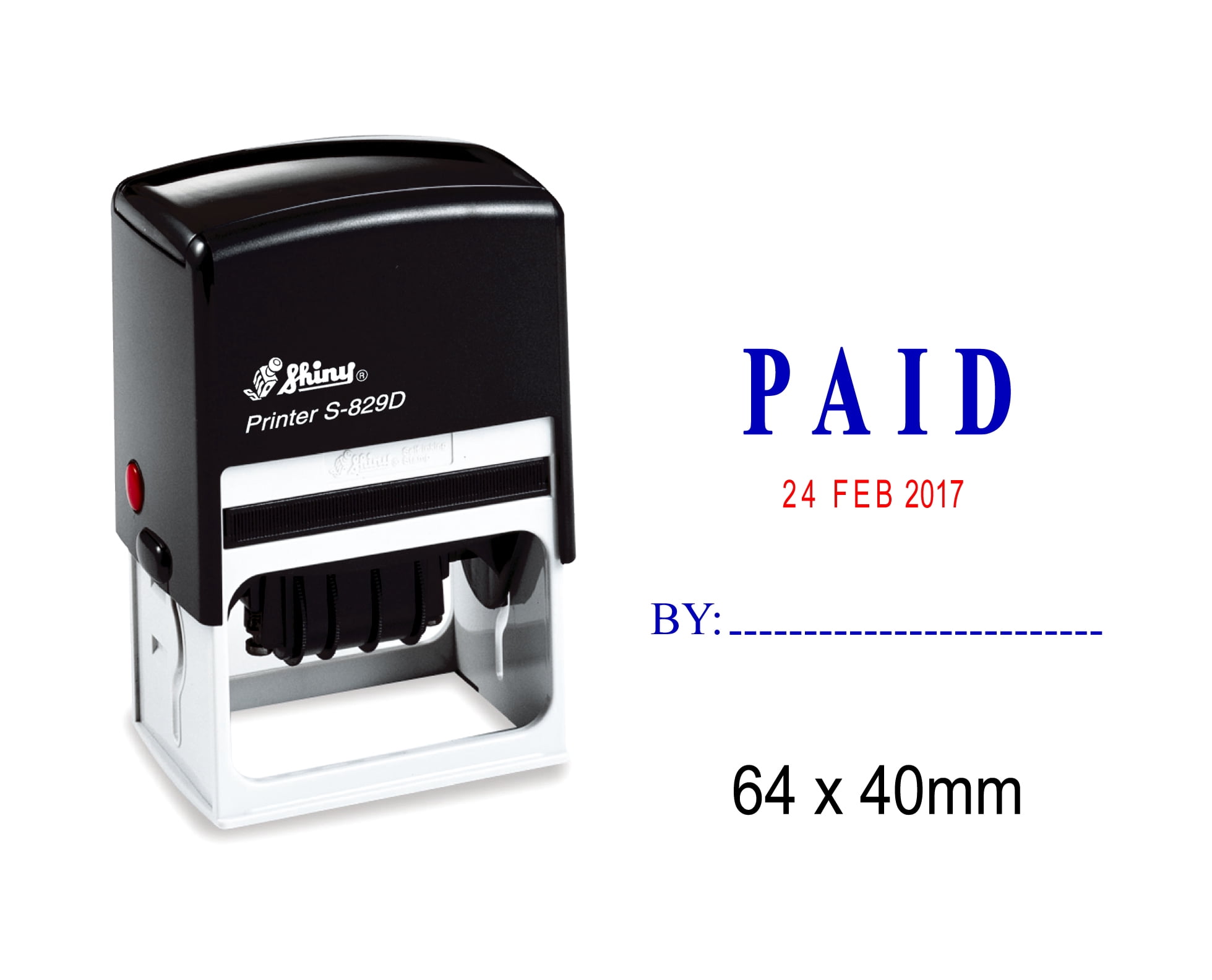 Self Inking Shiny Date Stamper With Paid By Text Office Stationery ...