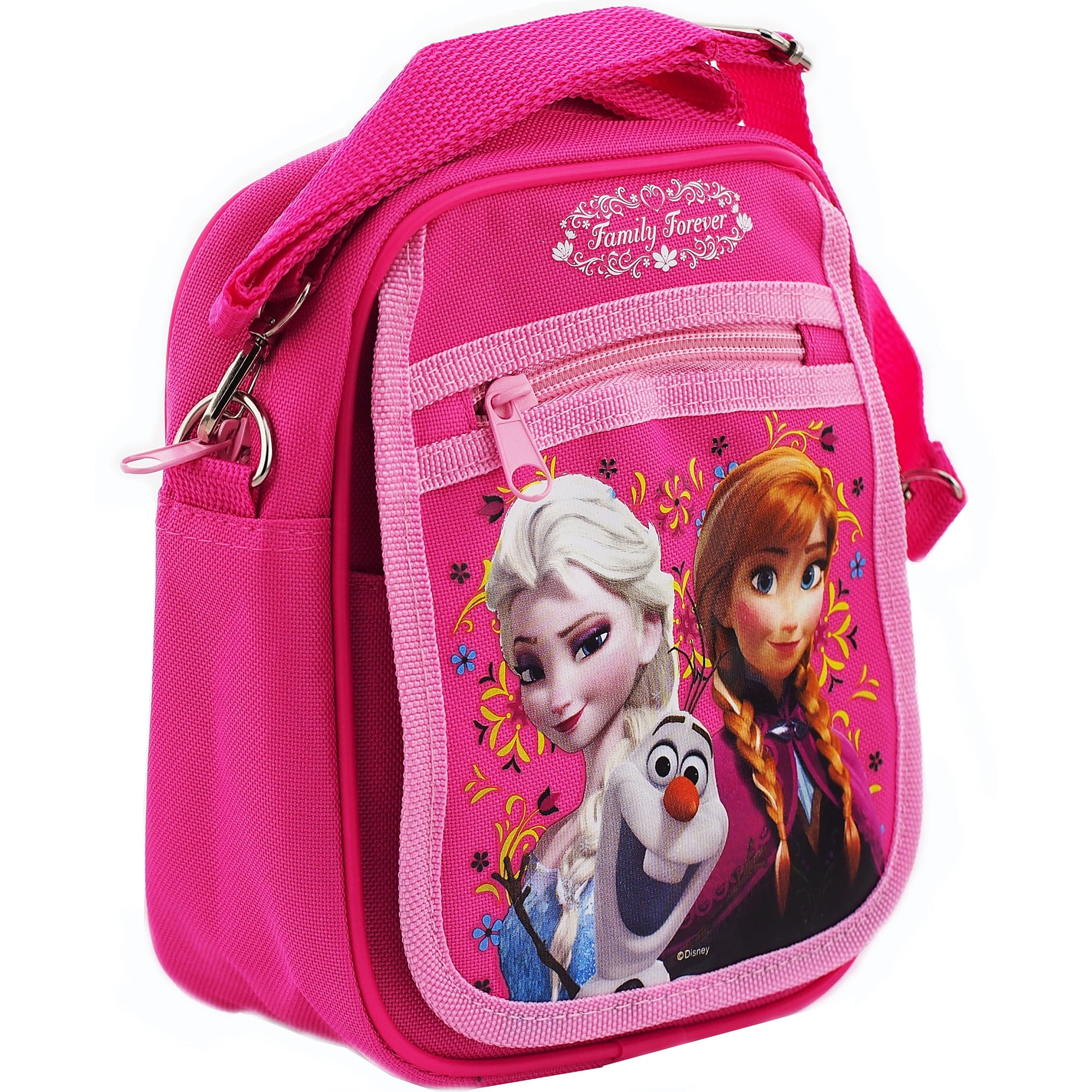 Disney Frozen Elsa Anna and Olaf Pink Medium Shoudler Bag - Walmart.com