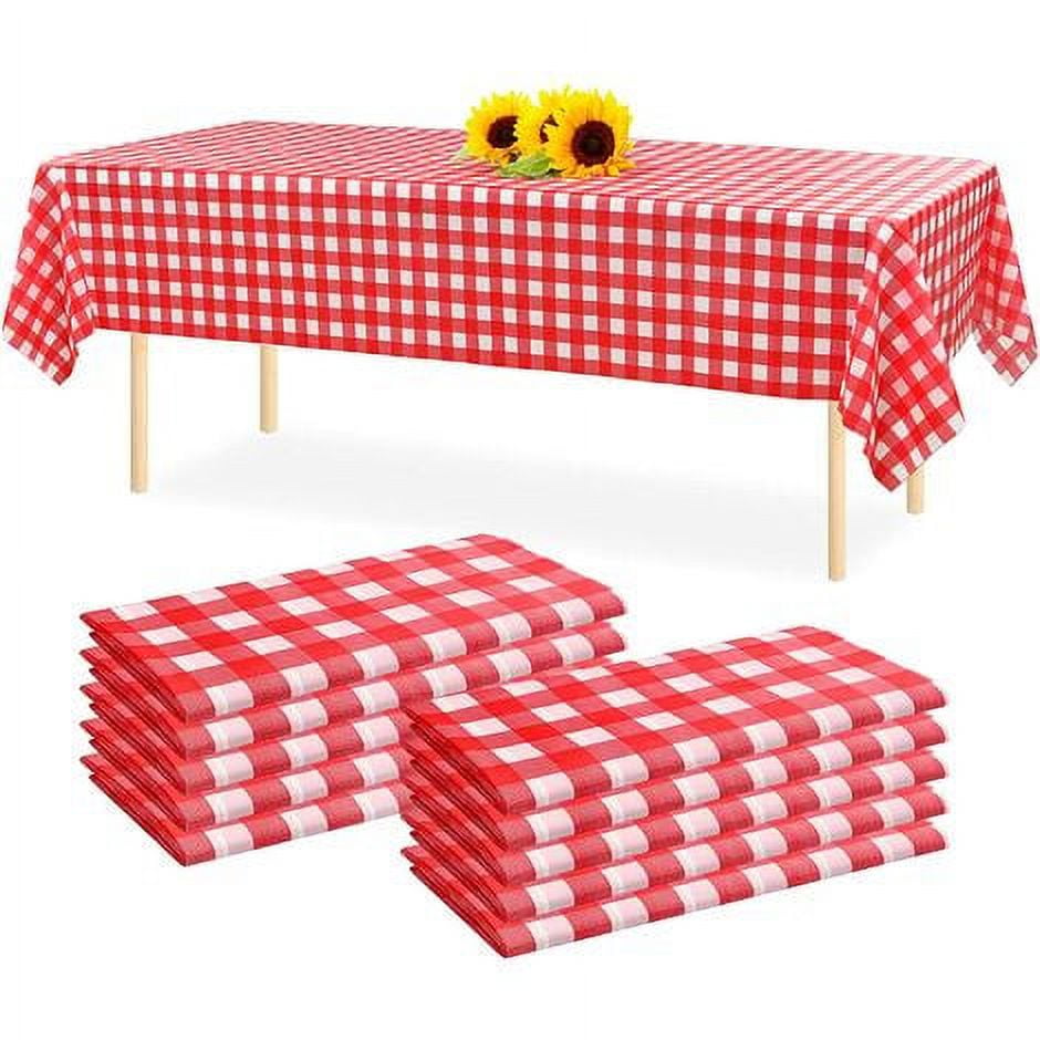 Click here for Mfg2020 10 Packs Gingham Plastic Tablecloths Table... prices