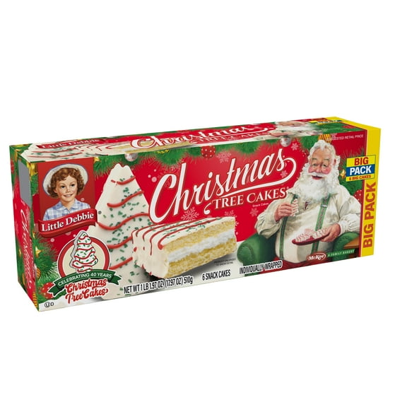 Little Debbie BIG PACK Christmas Tree Cakes, BULK 4 Boxes, 20 Vanilla ...