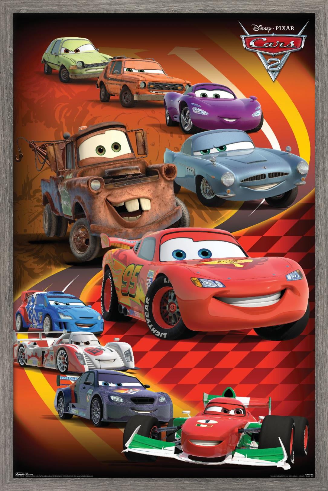 Disney Pixar Cars 2 - Group Wall Poster, 22.375" x 34", Framed ...