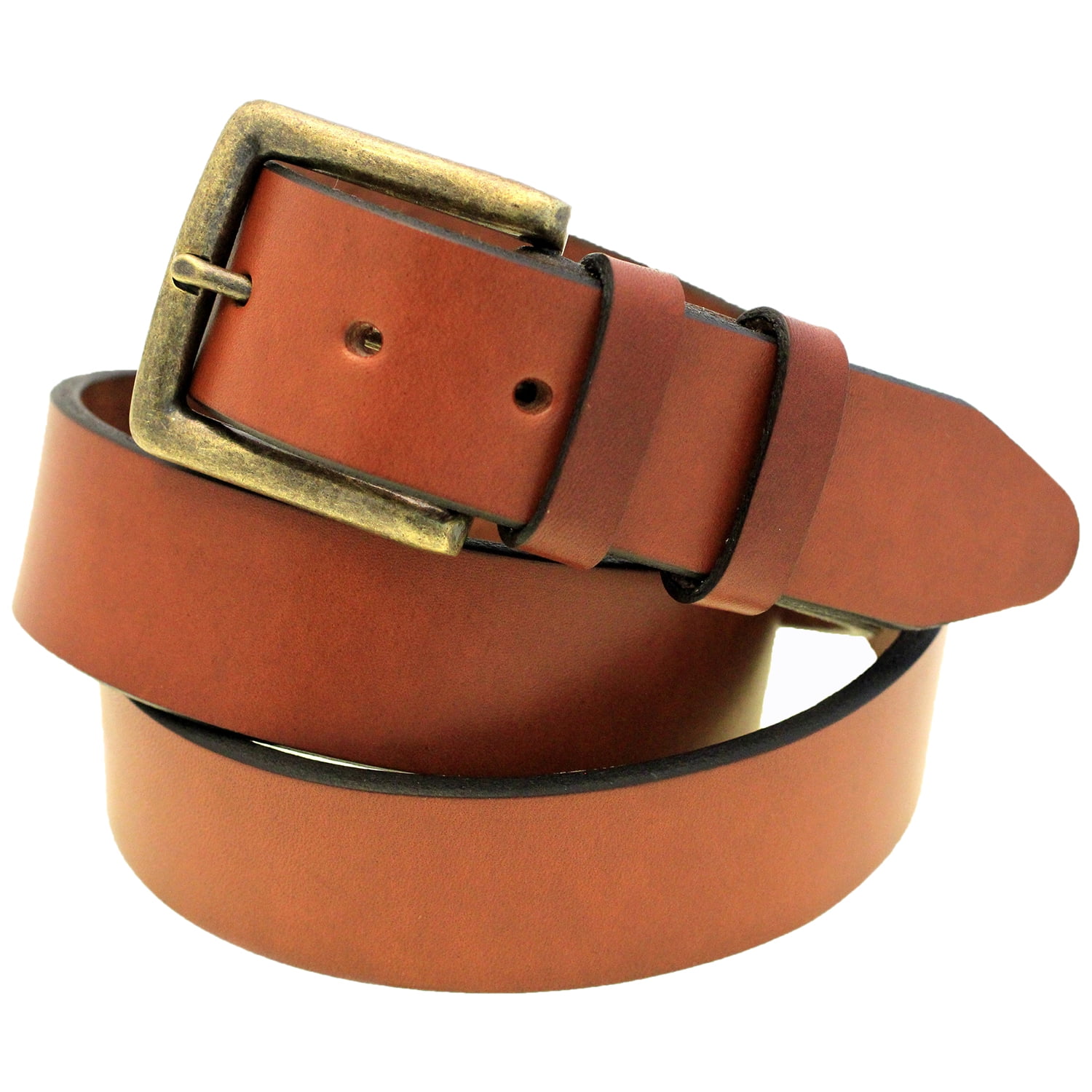 1 1/2 Medium Brown English Bridle Leather Belt Antique Brass Buckle ...