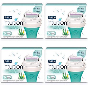 Schick Intuition Sensitive Skin Womens Razor Refills with Vitamin E ...
