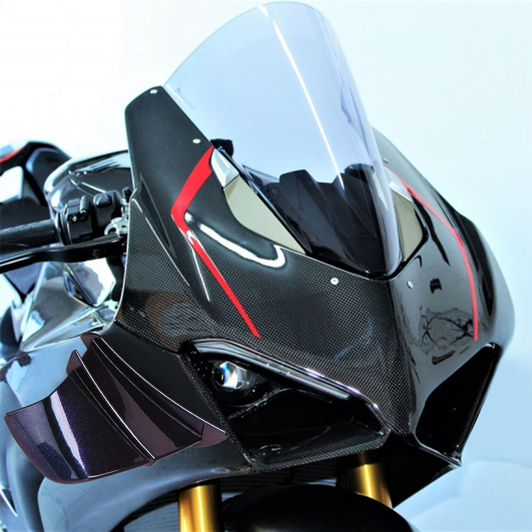 Buy Nrpfell Motorcycle Winglet Aerodynamic Wing Kit Spoiler Fairing for ...