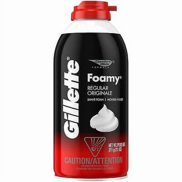 2 Pack - Quick Rinse Gillette Foamy Shaving Cream, Regular 11 oz Each ...