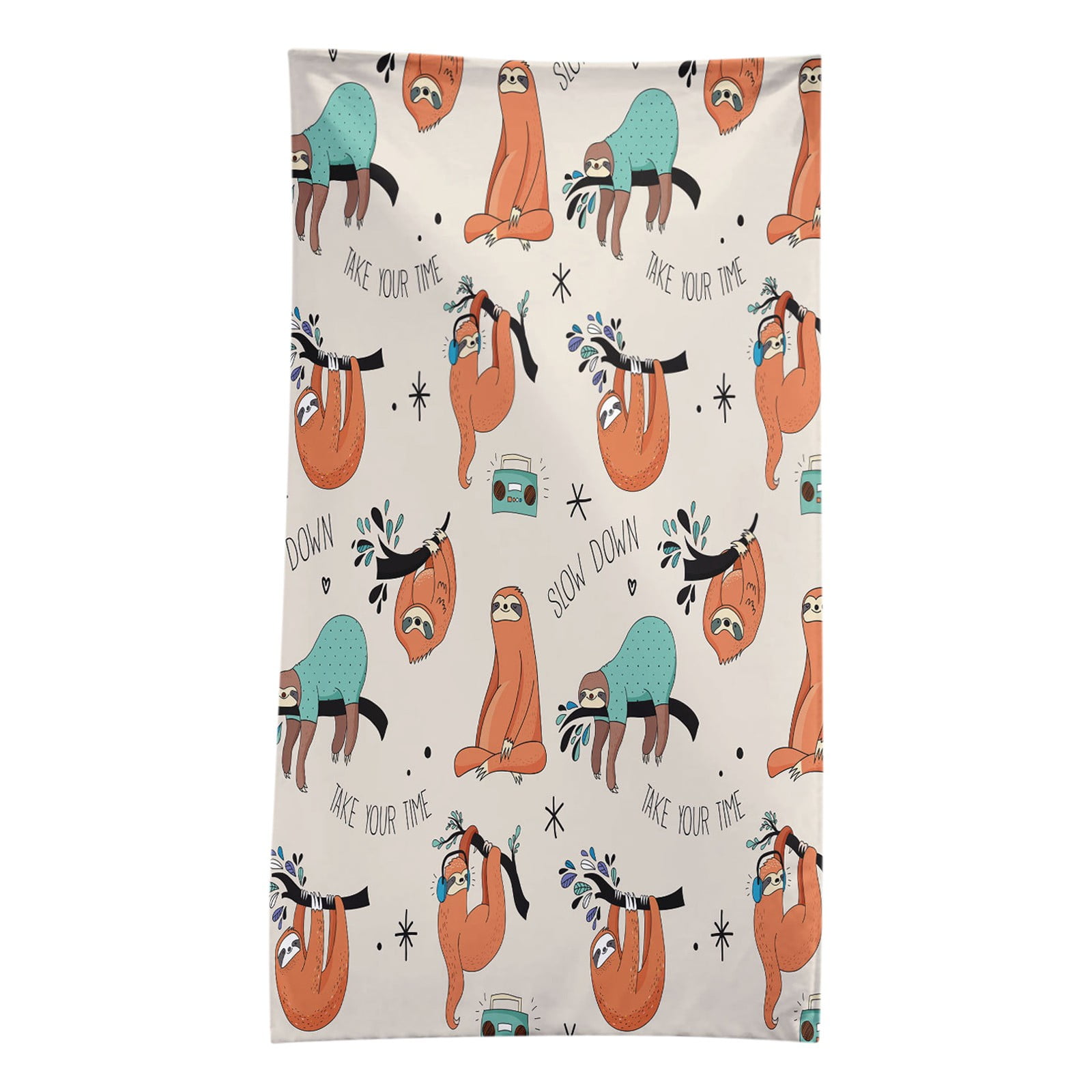 Jikolililili Microfiber Beach Towel Funny Sloth Bath Towel Beach ...