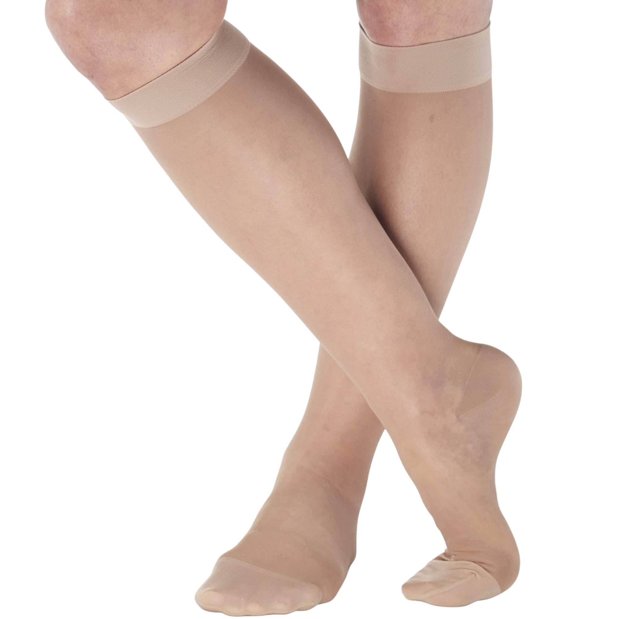 Made in USA - Maternity Compression Stockings 15-20mmHg - Beige, Medium ...