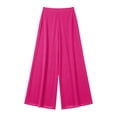 Ashyfjp Womens Pants Casual Solid Color Elastic Waist Loose Shiny ...