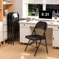 4 PACK Folding Chairs,Metal Folding Chairs Steel Frame with Double ...