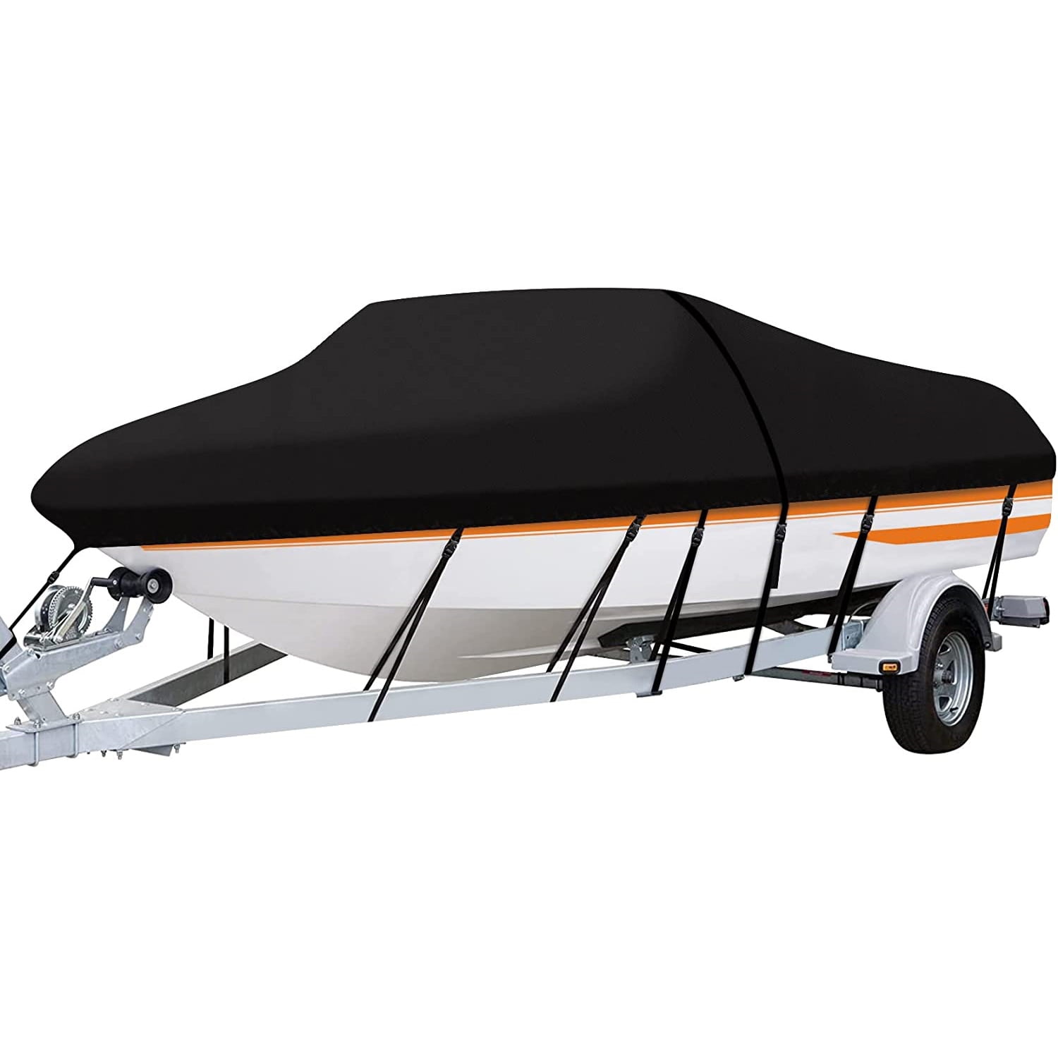 Boat Cover, 300D Watertight Trailerable Marine Grade Polyster Fits V ...
