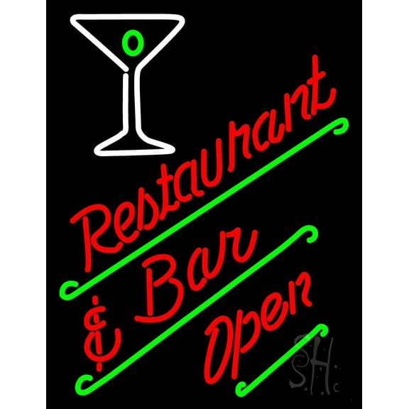 Tiki Bar Open LED Neon Sign 19 x 15 - inches, Clear Edge Cut Acrylic ...