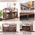 Fiogmub Record Player Table with Storage, Vinyl Record Storage Cabinet ...
