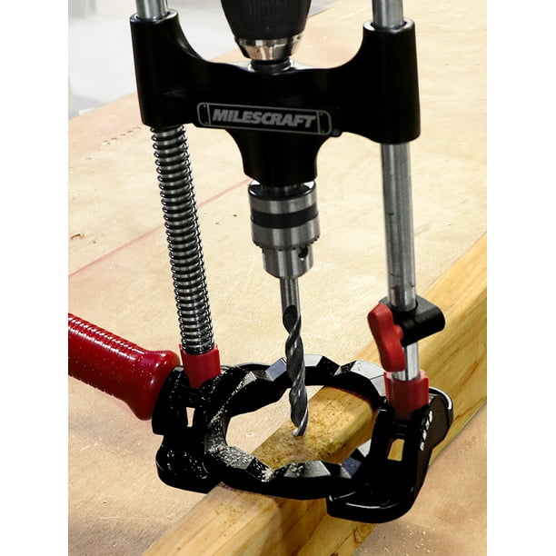 Milescraft 1318 DrillMate Portable Drillling Guide Precision Drilling Jig Attachment for Drilling Angled or Straight Holes Adjustable Drill Guide