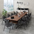 Folding Conference Room Table with Wheels, Modern Mobile Flip Top ...