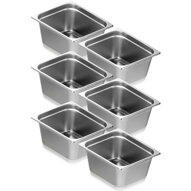 4 Pack 1/2 Half Size Hotel Pans, 4 Inch Deep Stainless Steel Steam ...