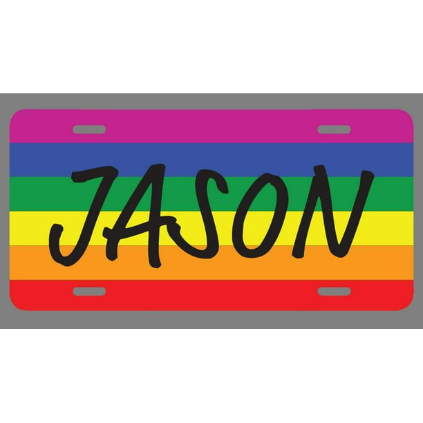 Jason Name Pride Flag Style License Plate Tag Vanity Novelty Metal | UV ...
