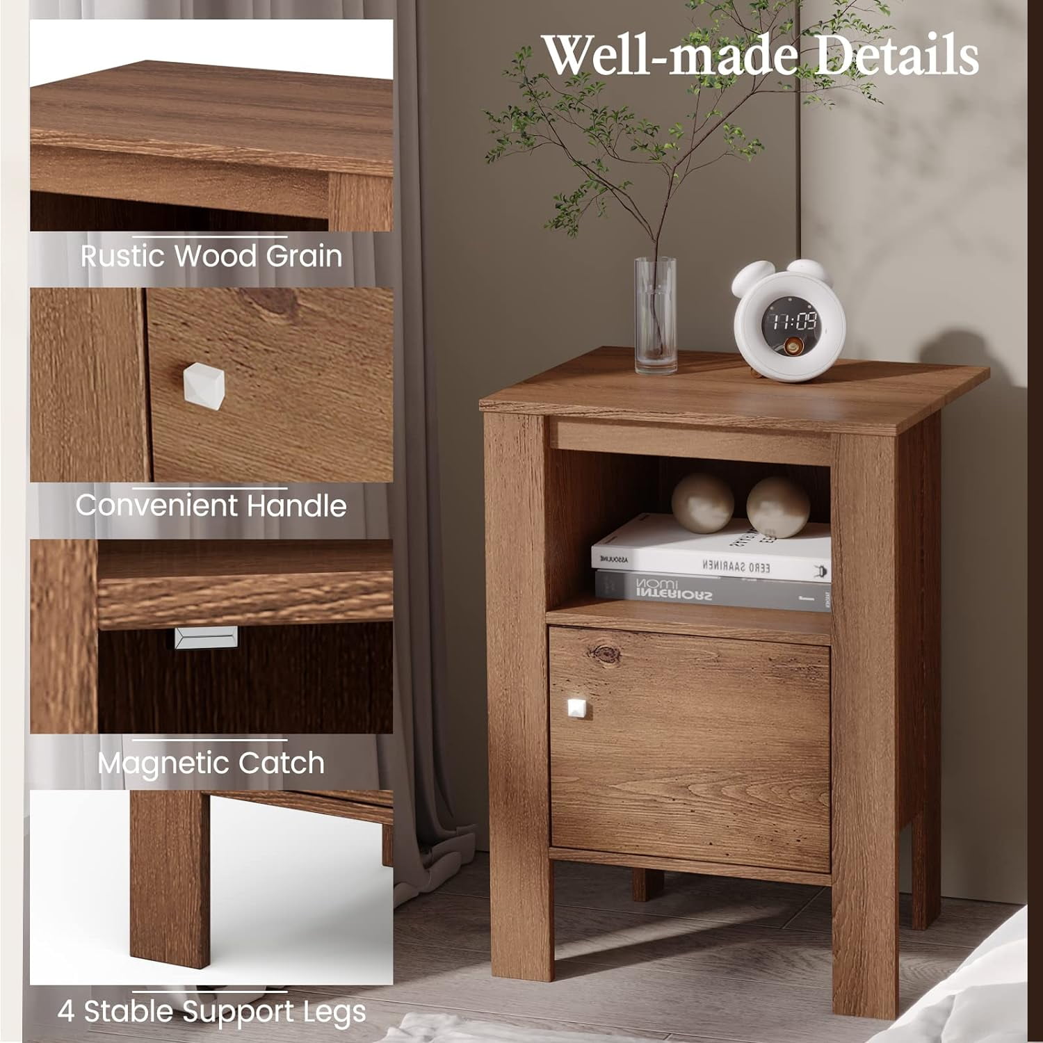 Bedside table catch store