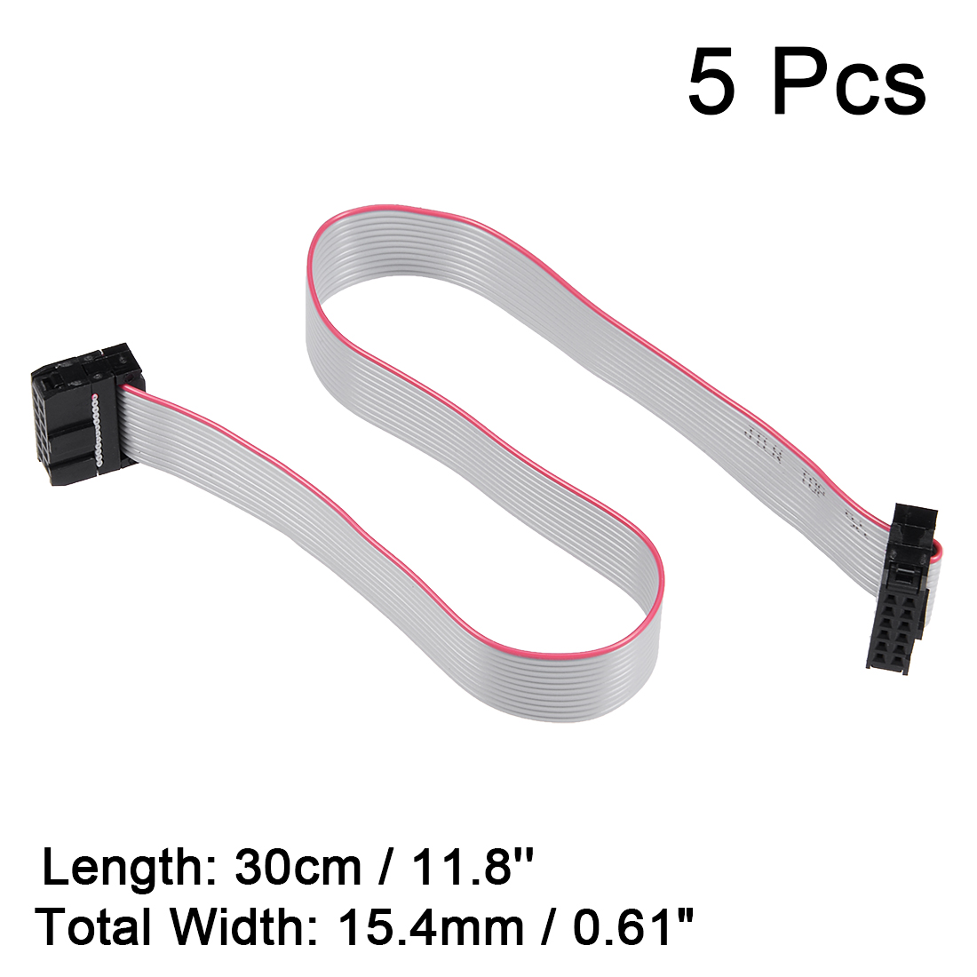 Buy IDC 12 Pins Connector Flat Ribbon Cable Female Connector 30cm 2 ...
