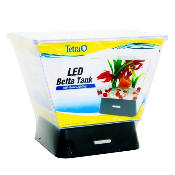 Tetra 1.1 Gallon Betta Aquarium Kit, Half Moon-Shaped Aquarium with LED ...
