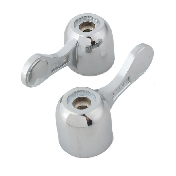 Kitchen Bathroom Stainless Steel Sink Faucet Tap Handle Cap 2 Pcs ...
