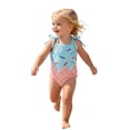 Swimsuits for Girls One Piece Square Neck Sleeveless Bow Detail Ice ...