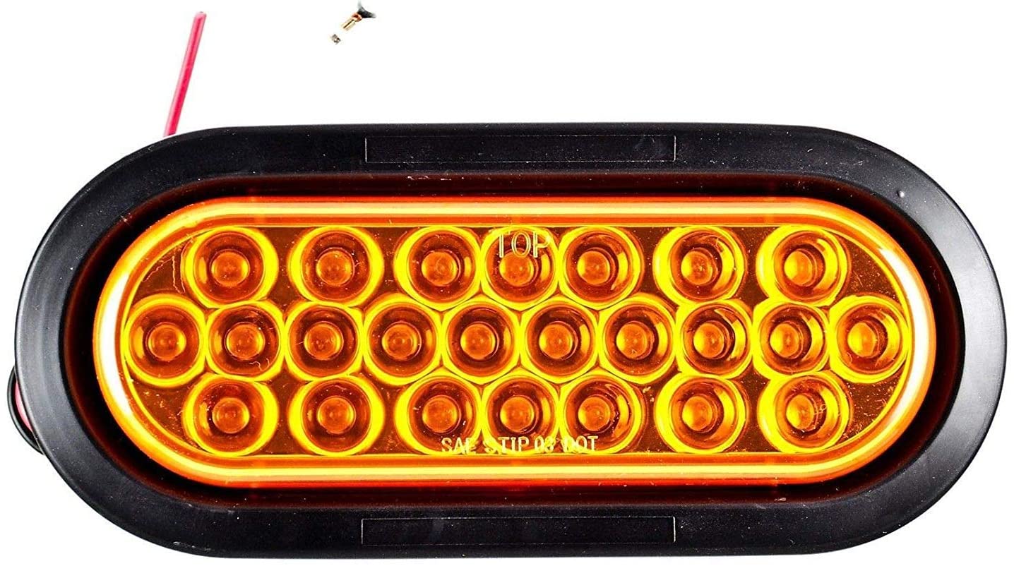 6" Oval LED Recessed Amber Strobe Light, 24 LED DOT/SAE Approved ...