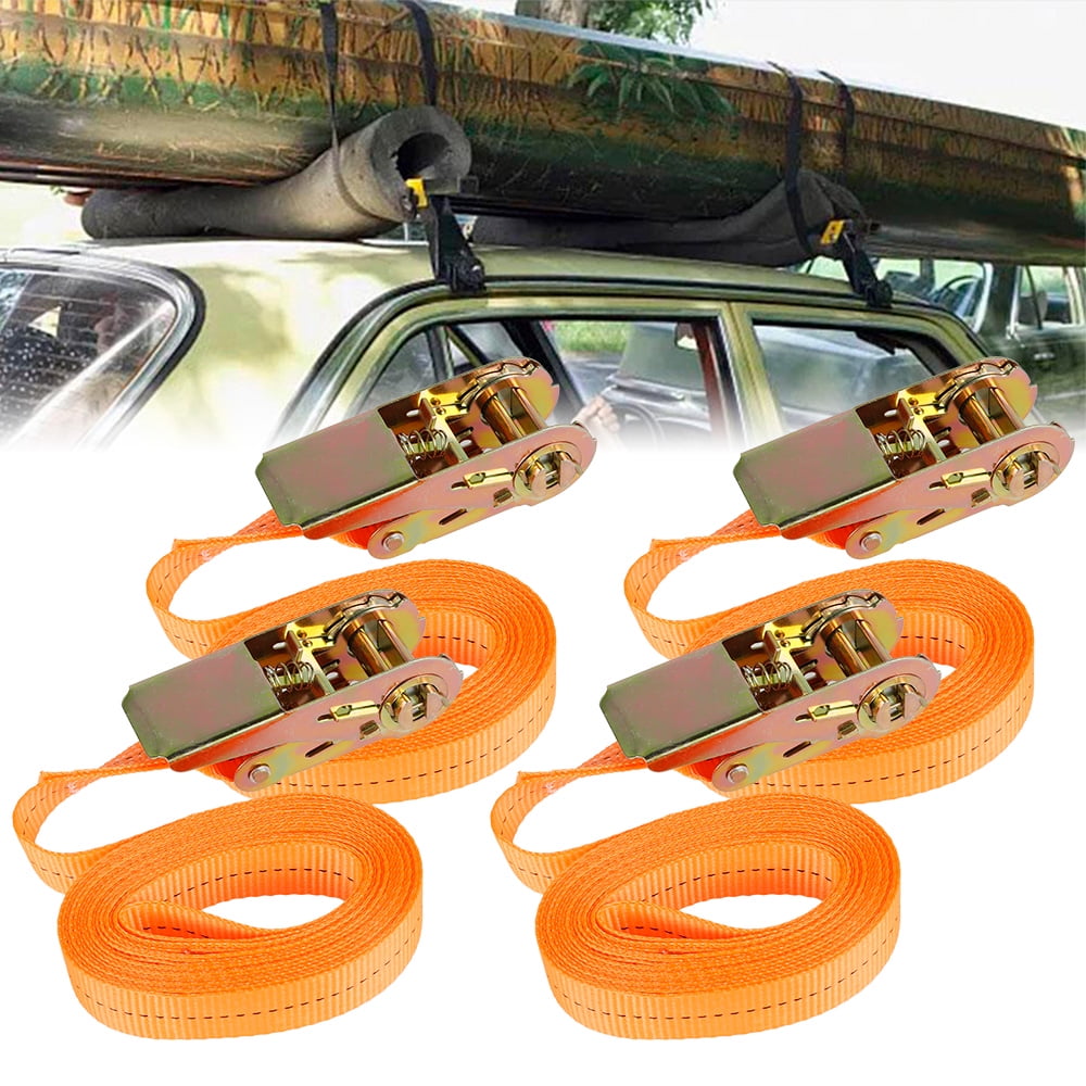 ODOMY 4 x 800 kg 4 m Ratchet Straps Sets Heavy Duty Tensioning Belts ...