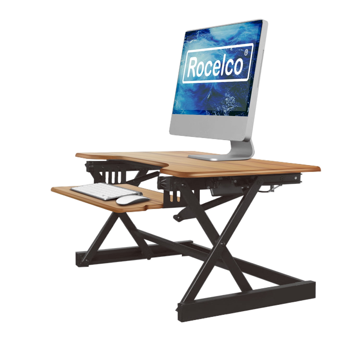 Buy Rocelco 32 Height Adjustable Standing Desk Converter, Sit Stand ...