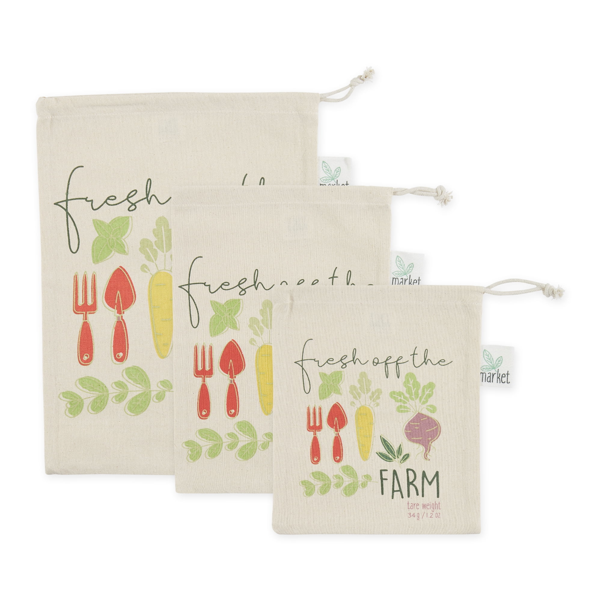 Farm Fresh Market Produce Bags (Set of 3) - Walmart.com