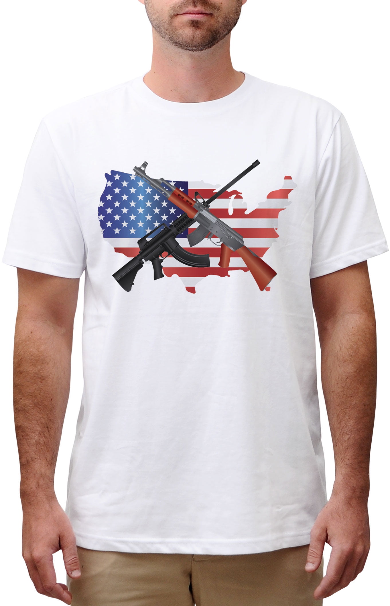 Assault On Usa Flag Print Cotton Short Sleeves Round neck Men T-shirt ...