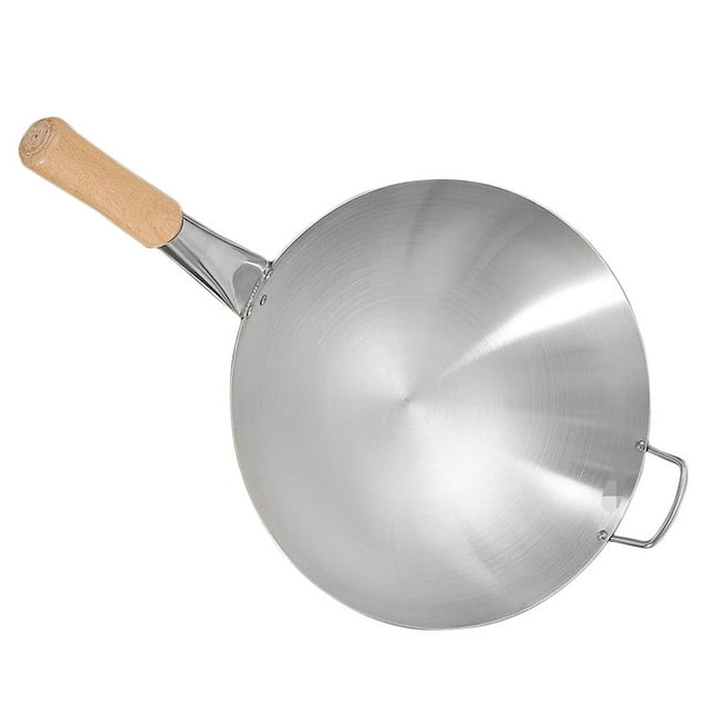 HOMEMAXS 1pc Stainless Steel Single Handle Wok Practical Wok Kitchen ...