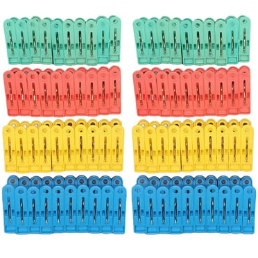 24 Heavy Duty Plastic Clothes Pins Color Clothespins Laundry Clips Hang ...