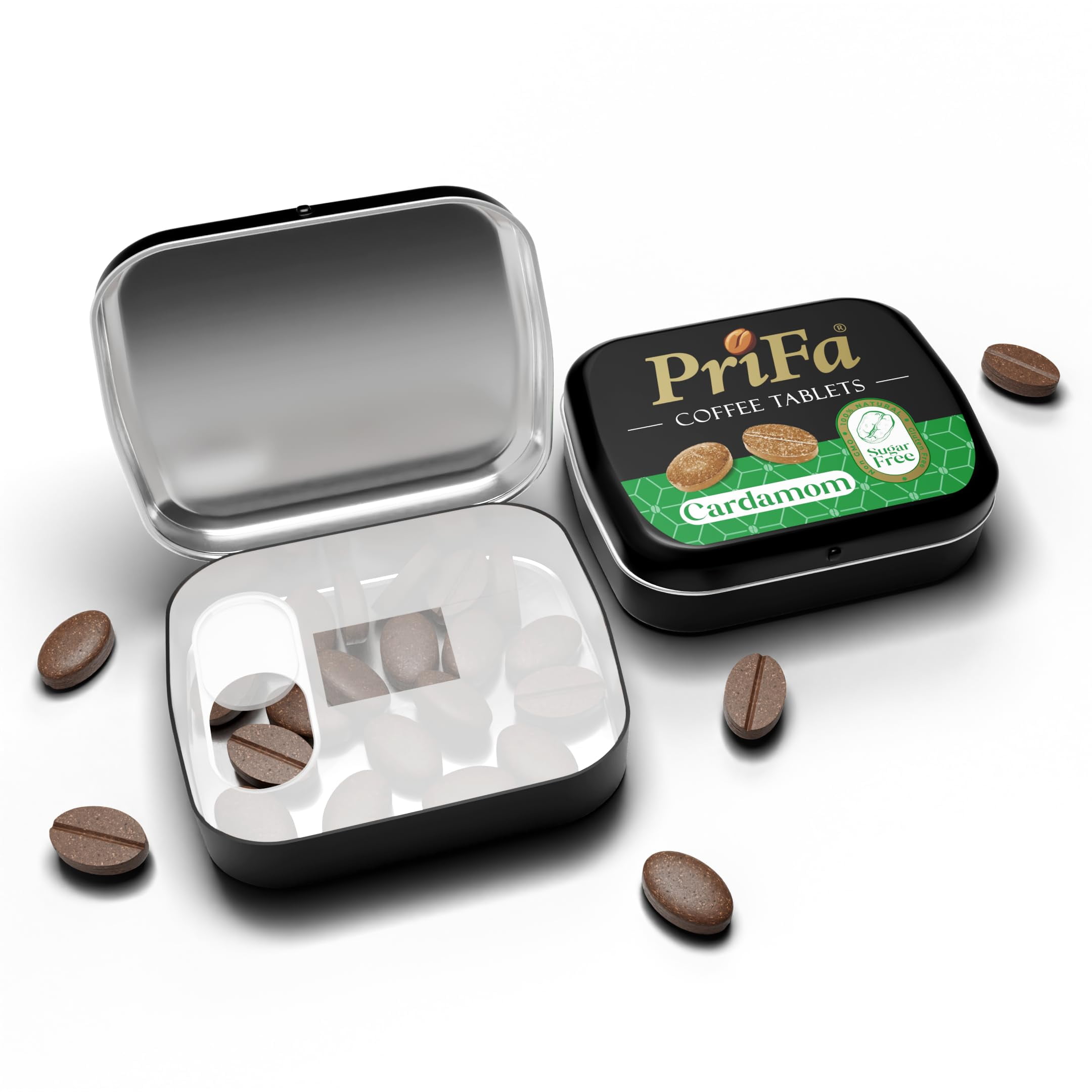PriFa Coffee Tablets, Cardamom Pocket Coffee - Unsweetened Real Coffee ...